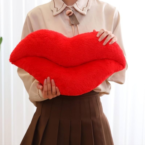 Room Essentials | Accents | Room Essentials Red Lips Pillow New Plush ...